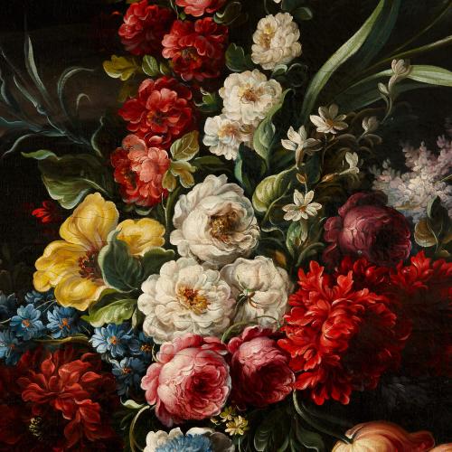 Large pair of Baroque style floral still life oil paintings | Mayfair ...