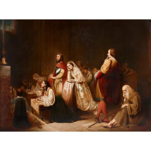 ‘Petrarch’s First Sight of Laura’ large oil painting by O’Neil ...