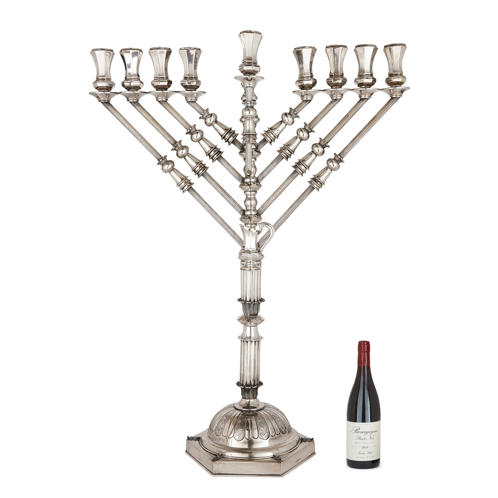 Very large Judaica Sterling Silver Hanukkah Menorah | Mayfair Gallery