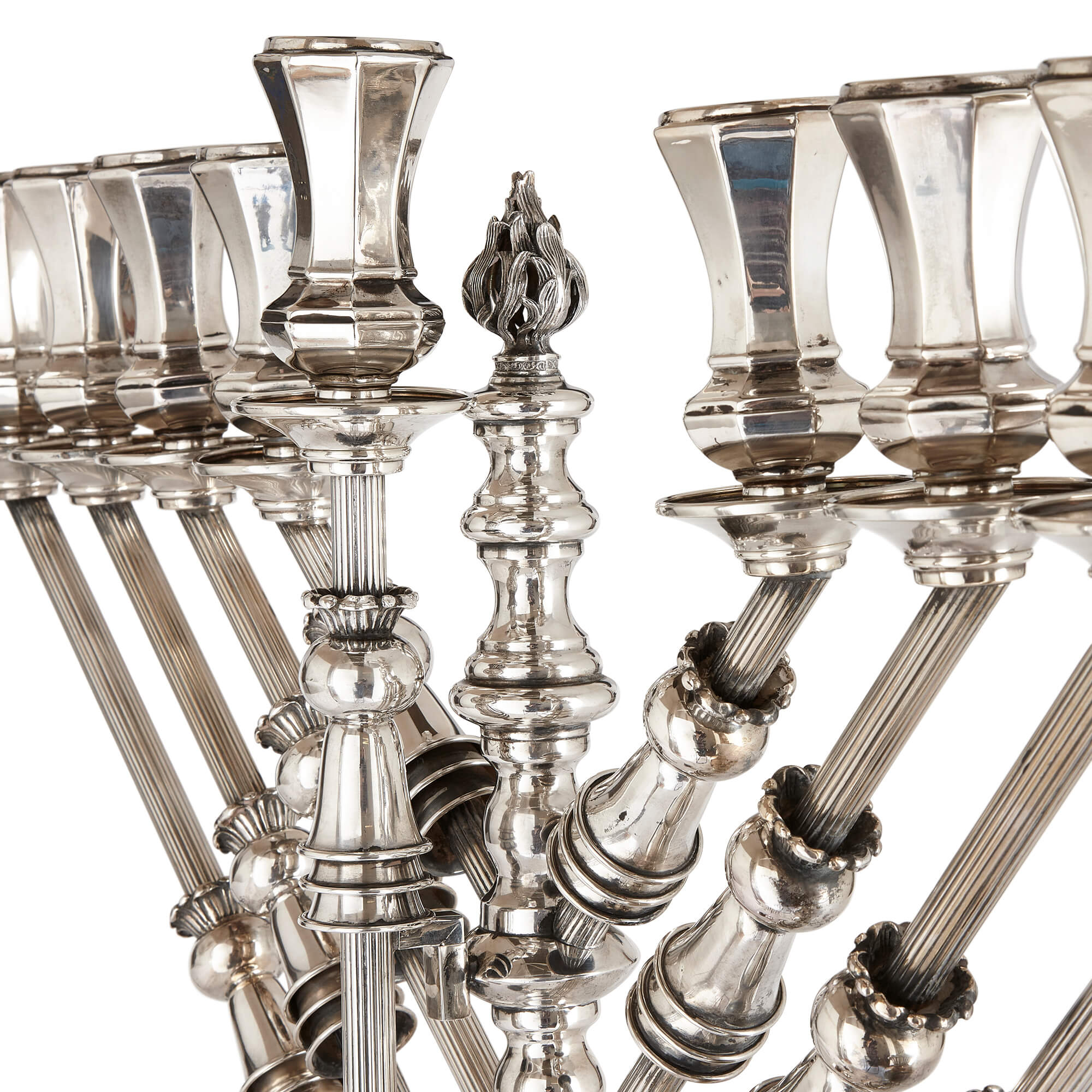 Very large Judaica Sterling Silver Hanukkah Menorah | Mayfair Gallery