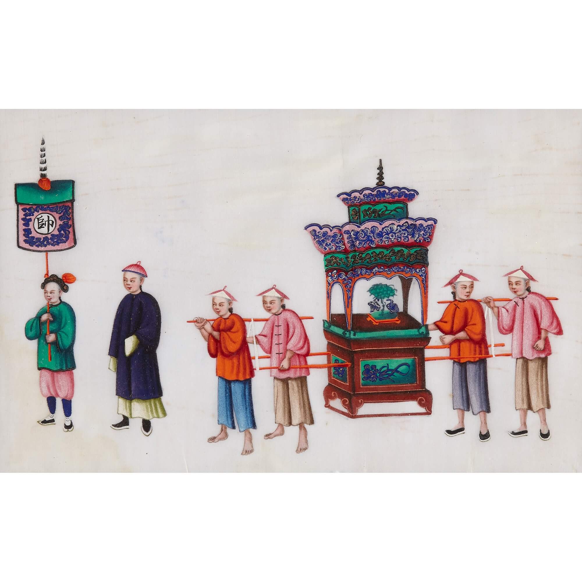 Set of twelve Chinese pith paintings of festival processions | Mayfair ...
