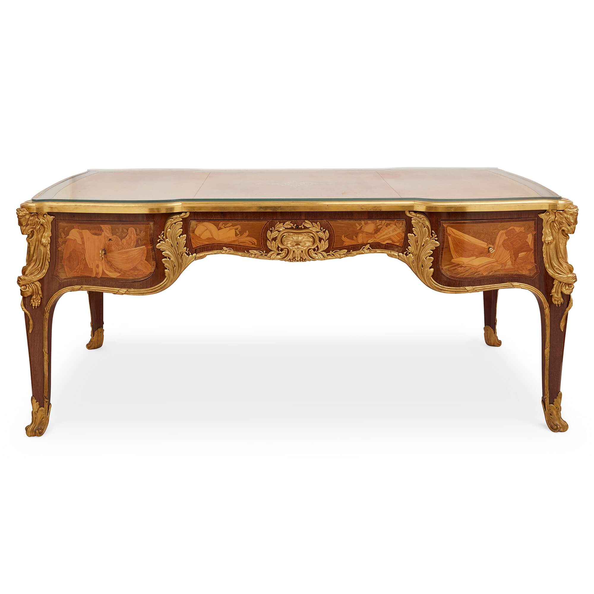 Fine Louis XV style ormolu mounted marquetry desk by Maison Léger ...