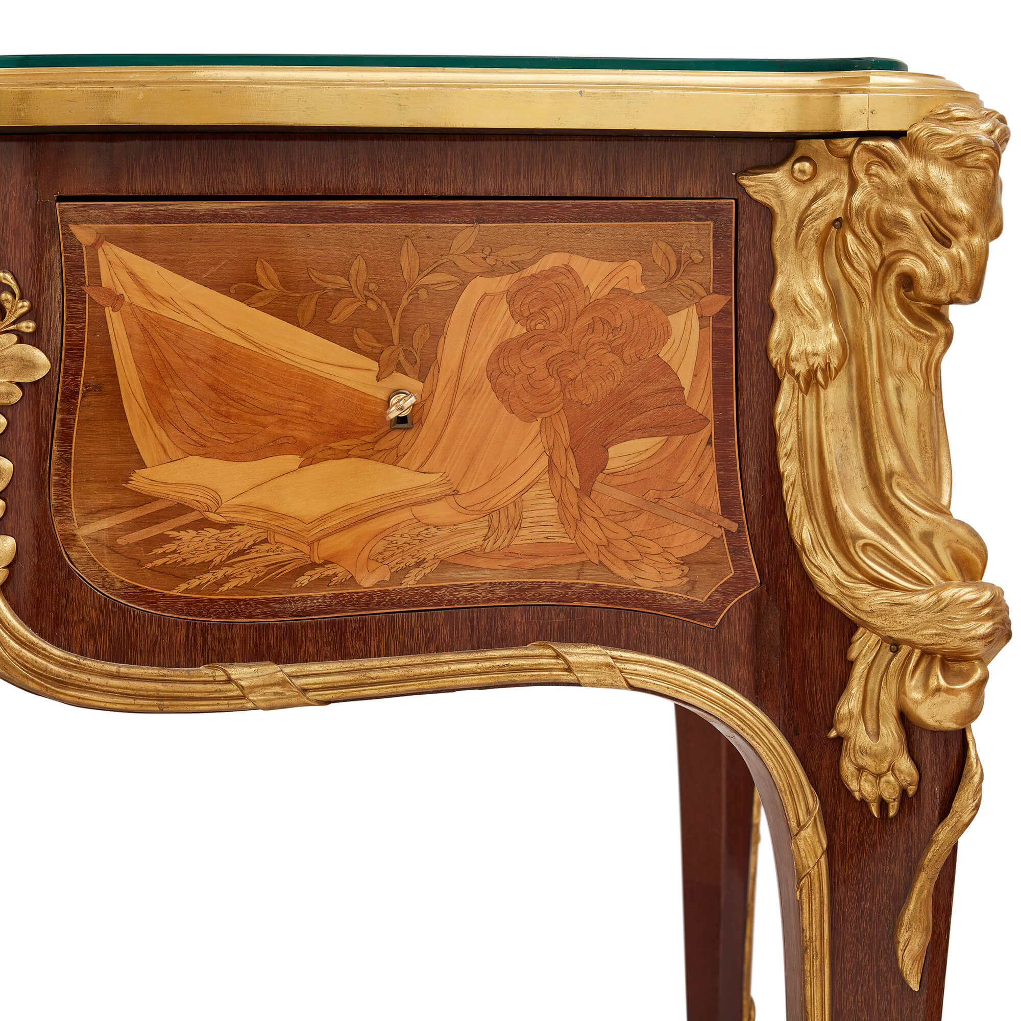 Fine Louis XV style ormolu mounted marquetry desk by Maison Léger ...