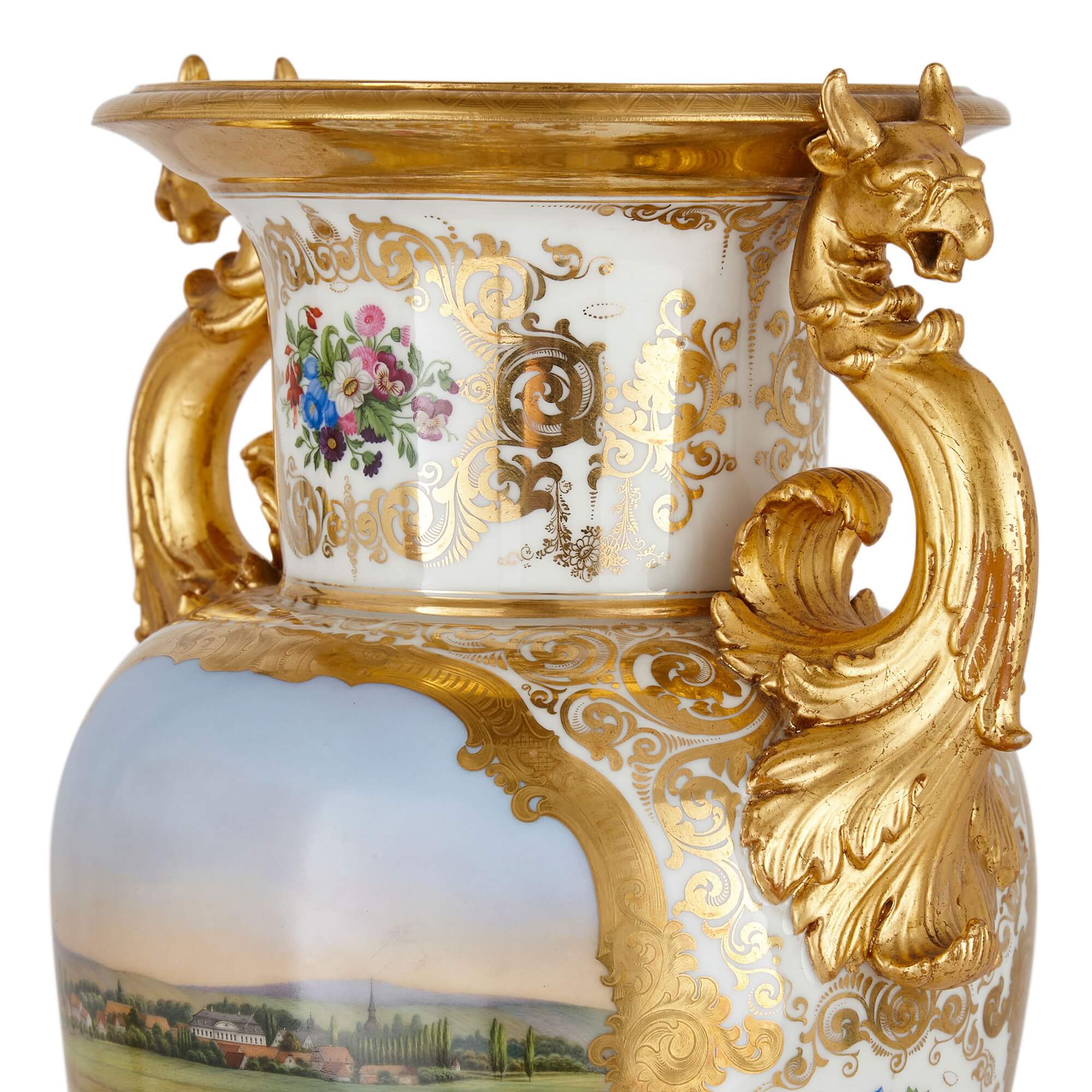 Large and impressive pair of German porcelain vases by KPM | Mayfair ...