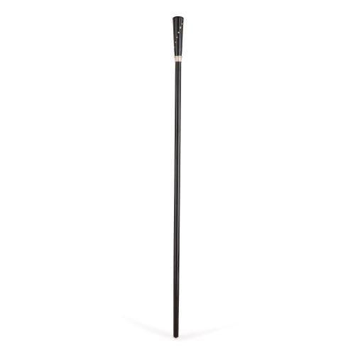 Modern continental paste gem inset wooden cane | Mayfair Gallery