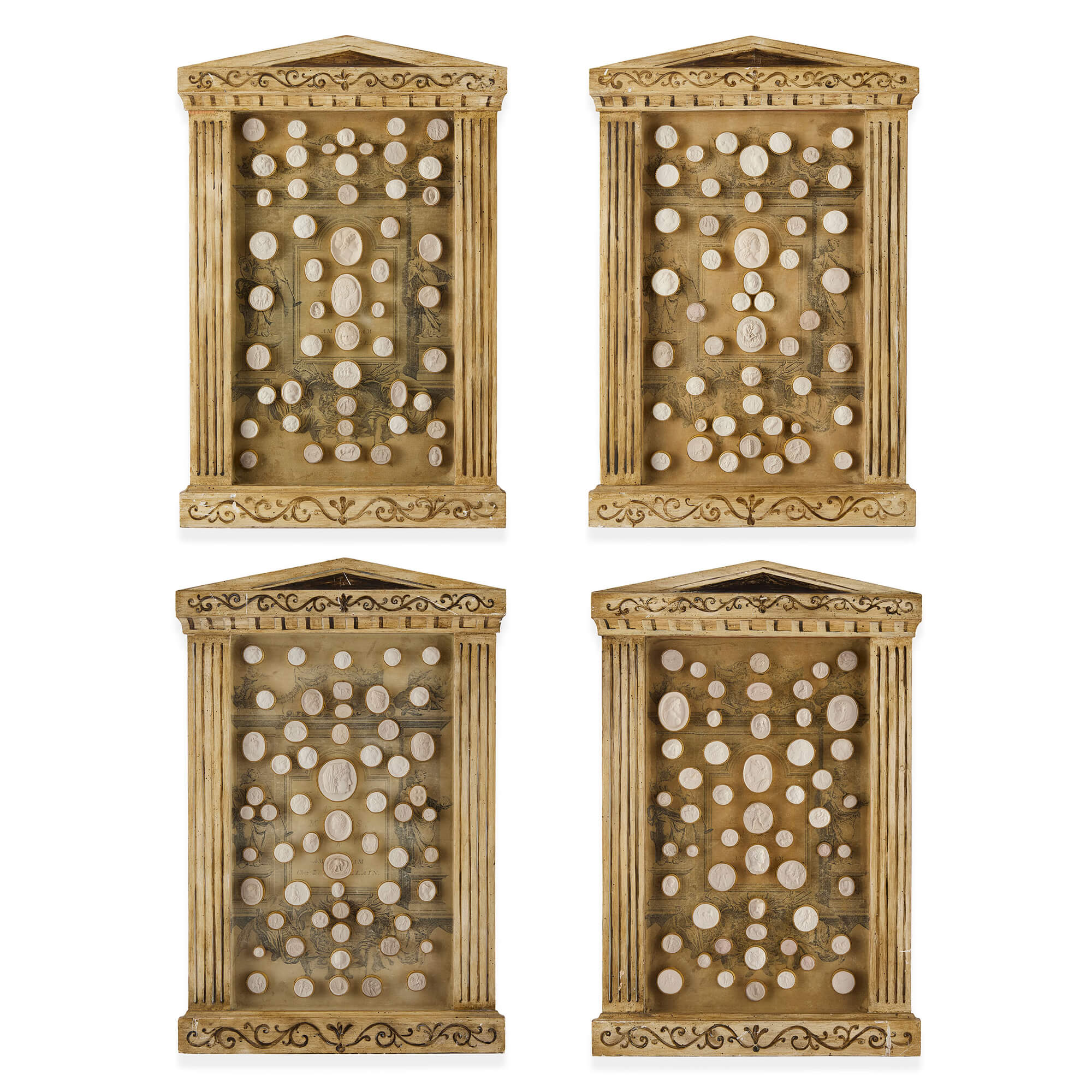 Collection of early 19th century framed Grand Tour plaster intaglios ...