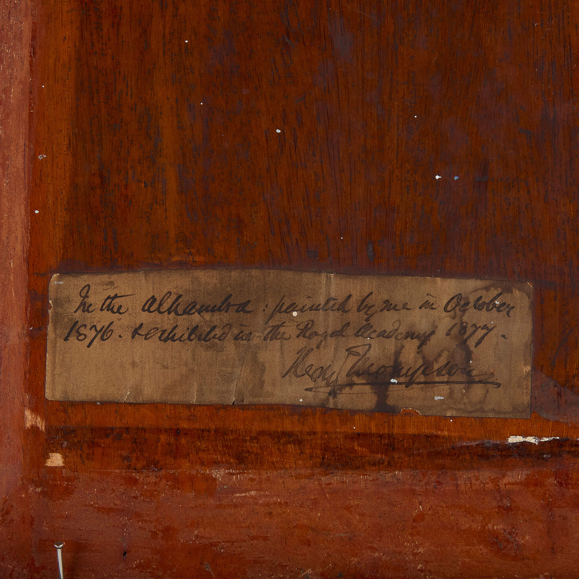 19th century British Orientalist oil painting of Alhambra by Thompson ...