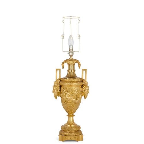 Rococo style ormolu lamp in the manner of Clodion | Mayfair Gallery