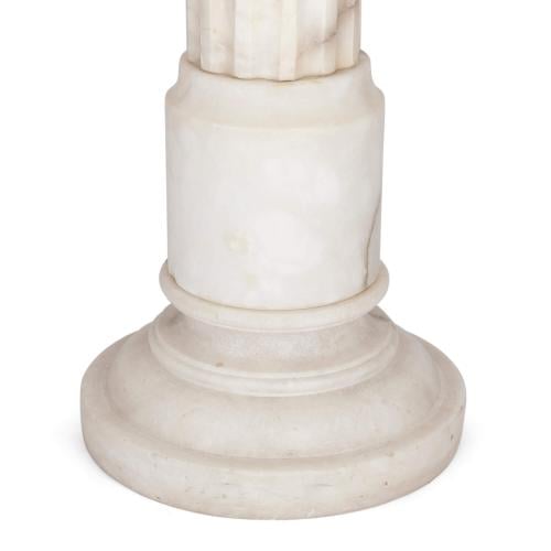 19th Century alabaster French Neoclassical style pedestal | Mayfair Gallery