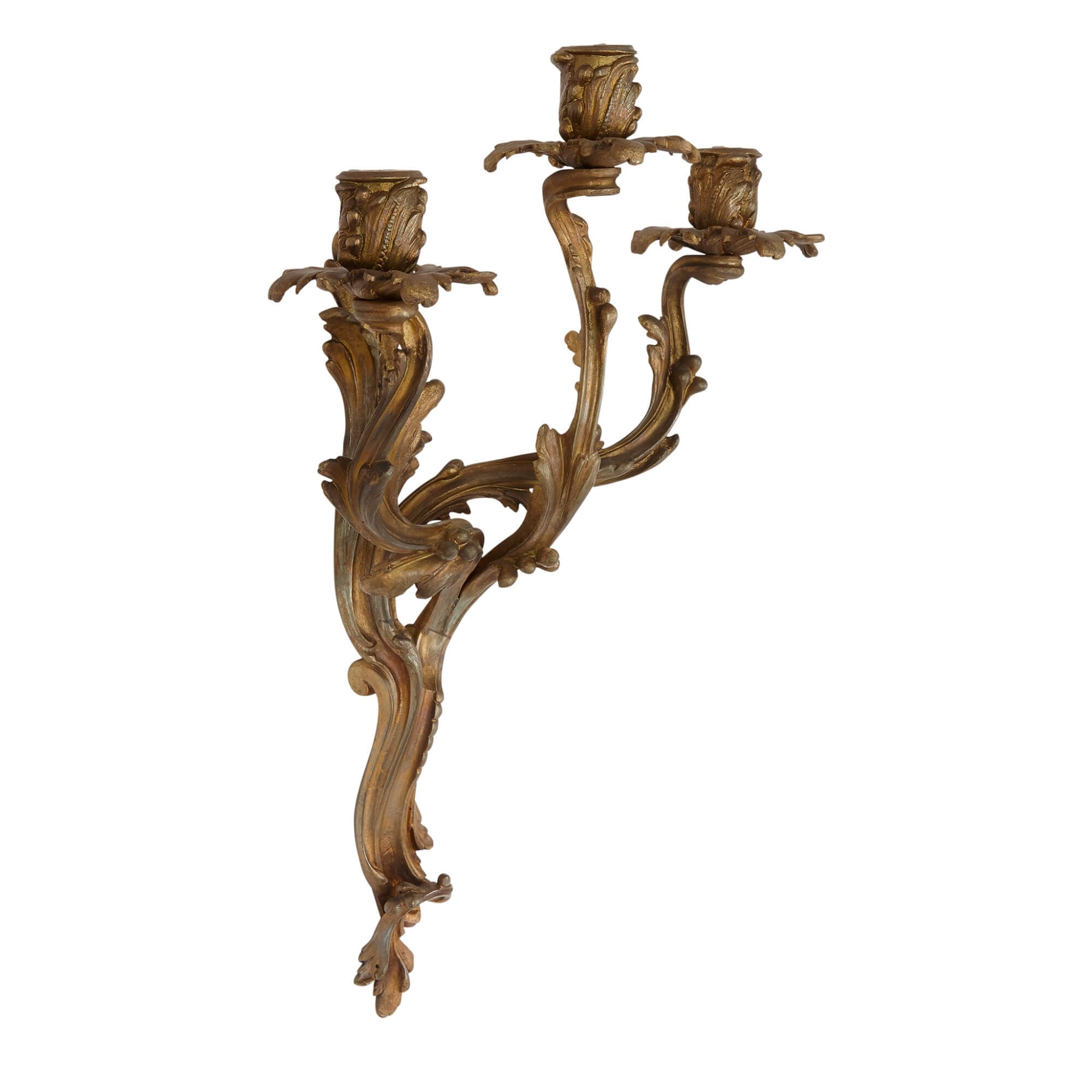 Set of four Rococo style ormolu wall lights | Mayfair Gallery