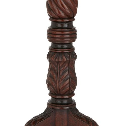 Pair of English Victorian period mahogany torchères | Mayfair Gallery