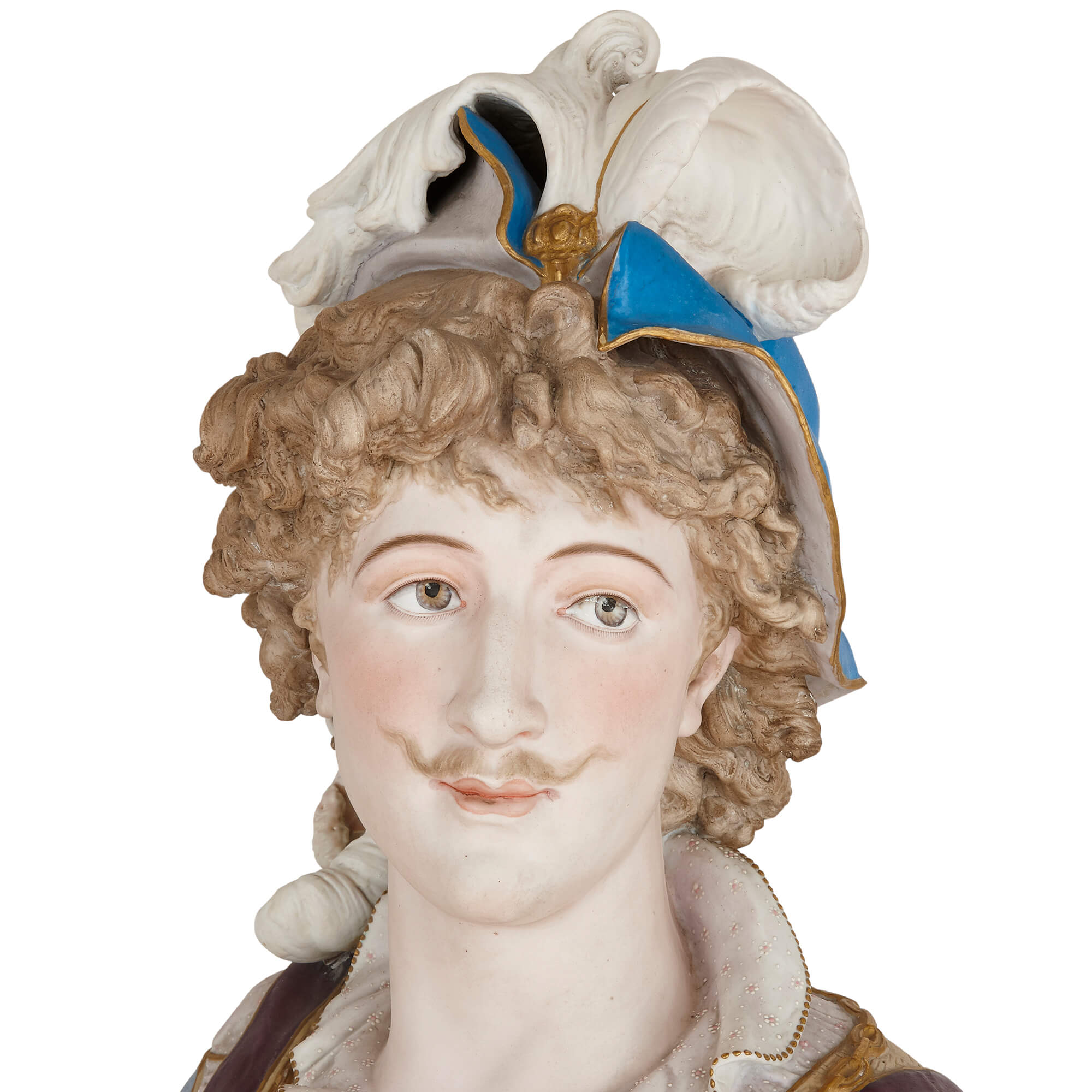 Antique French Renaissance style bisque porcelain bust | Mayfair Gallery