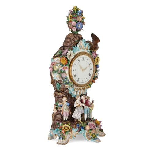 Antique Meissen porcelain mantel clock | Mayfair Gallery