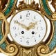 Large ormolu and malachite lyre shaped mantel clock | Mayfair Gallery