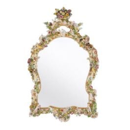 Large antique Meissen porcelain mirror | Mayfair Gallery