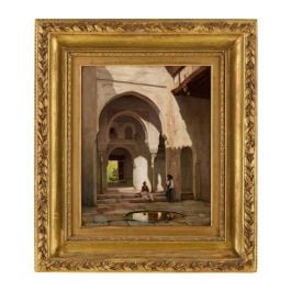 19th century British Orientalist oil painting of Alhambra by Thompson ...