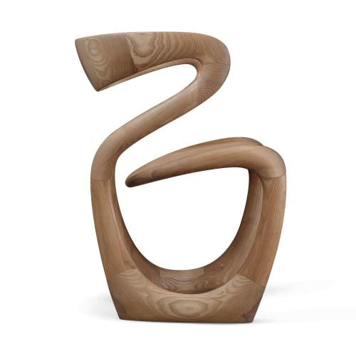 'S Chair', contemporary abstract wooden chair by Tom Vaughan | Mayfair ...
