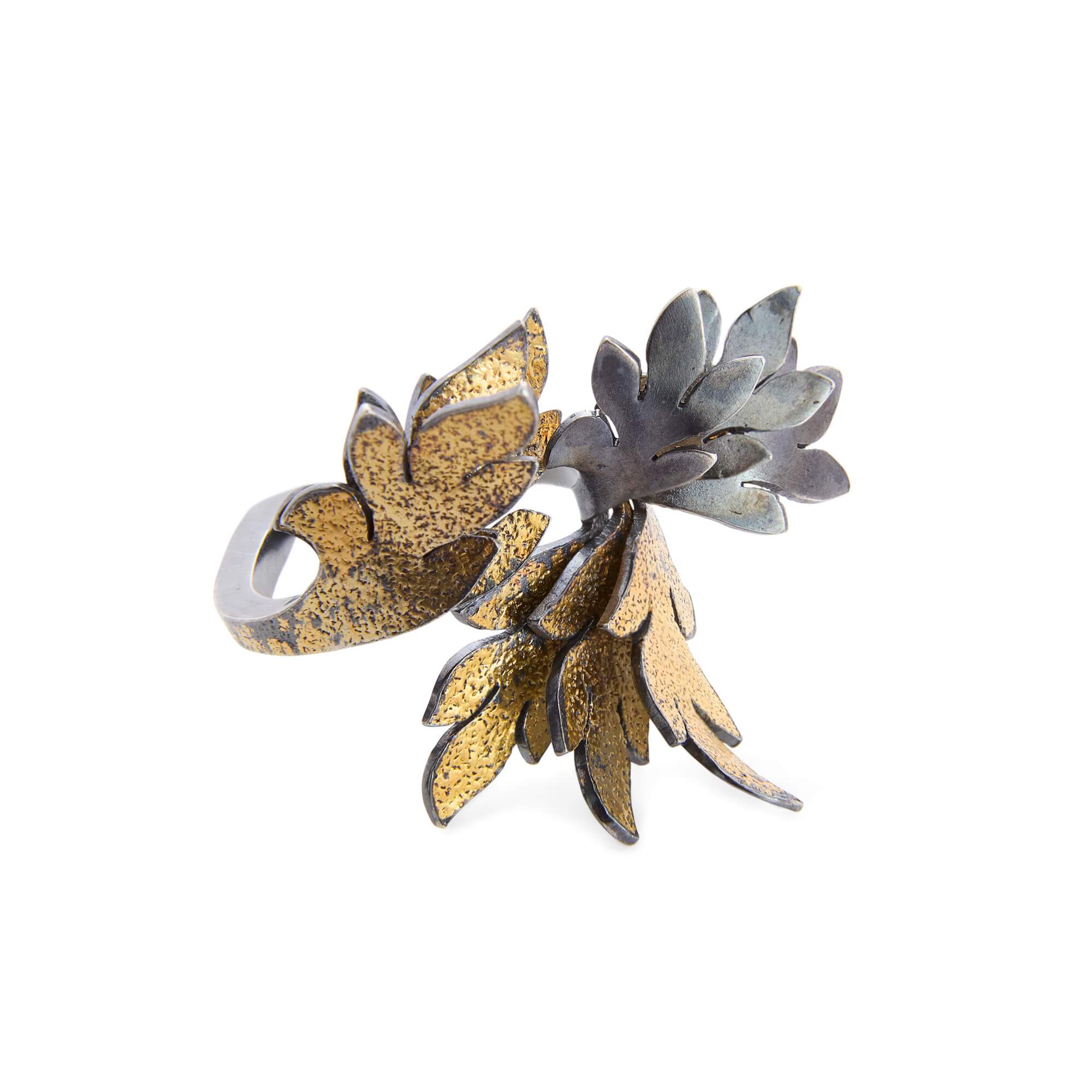 ‘Faded Acanthus’, Keum-Boo silver-gilt ring by Rachael Plassard ...