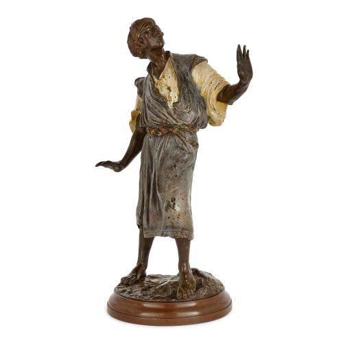 Large Viennese cold-painted bronze figure of an Arab by Bergman ...