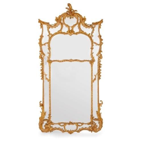 Pair of large Rococo style antique giltwood mirrors | Mayfair Gallery